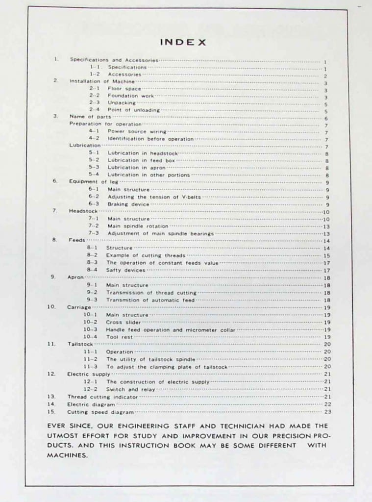 CADILLAC-YAM 500 700 1000 14 inch Metal Lathe CM1400 Instruction Manual ...