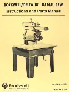 ROCKWELL-DELTA 18" Radial Arm Saw Operator's & Parts Manual - Ozark ...