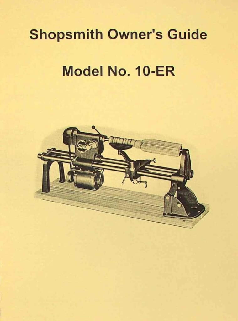 SHOPSMITH Model 10-ER Owner's Guide & Parts Manual - Ozark Tool Manuals ...