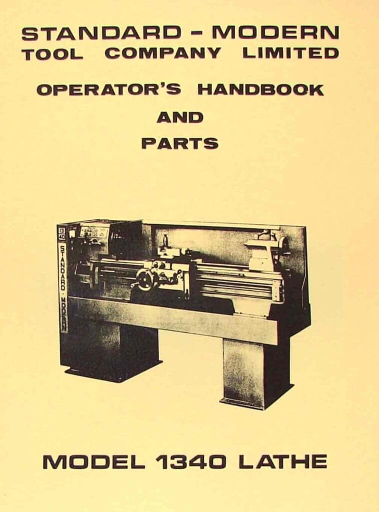 STANDARD Modern 1340 Metal Lathe Operator's & Parts Manual - Ozark Tool ...