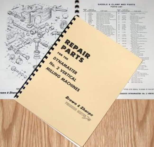 BROWN & SHARPE No. 2 Dynamaster Vertical Mill Parts Manual - Ozark Tool ...