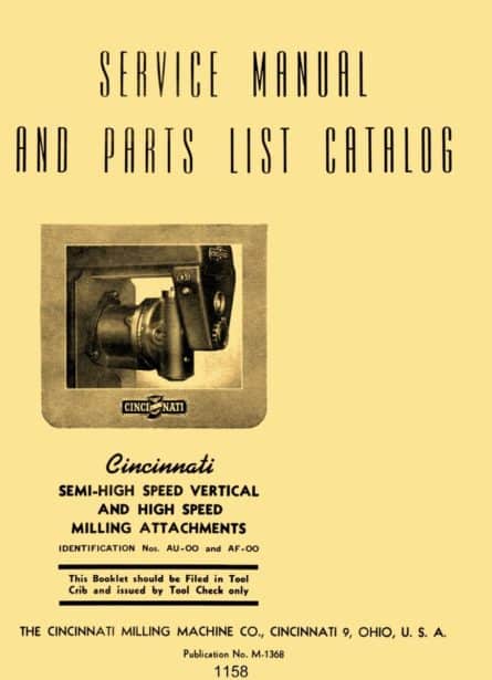 Cincinnati Semi-High Speed Vertical & High Speed Milling Machine ...