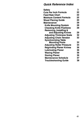 SHOPSMITH 12" Professional Planer Attachment Owner's, Instructions ...