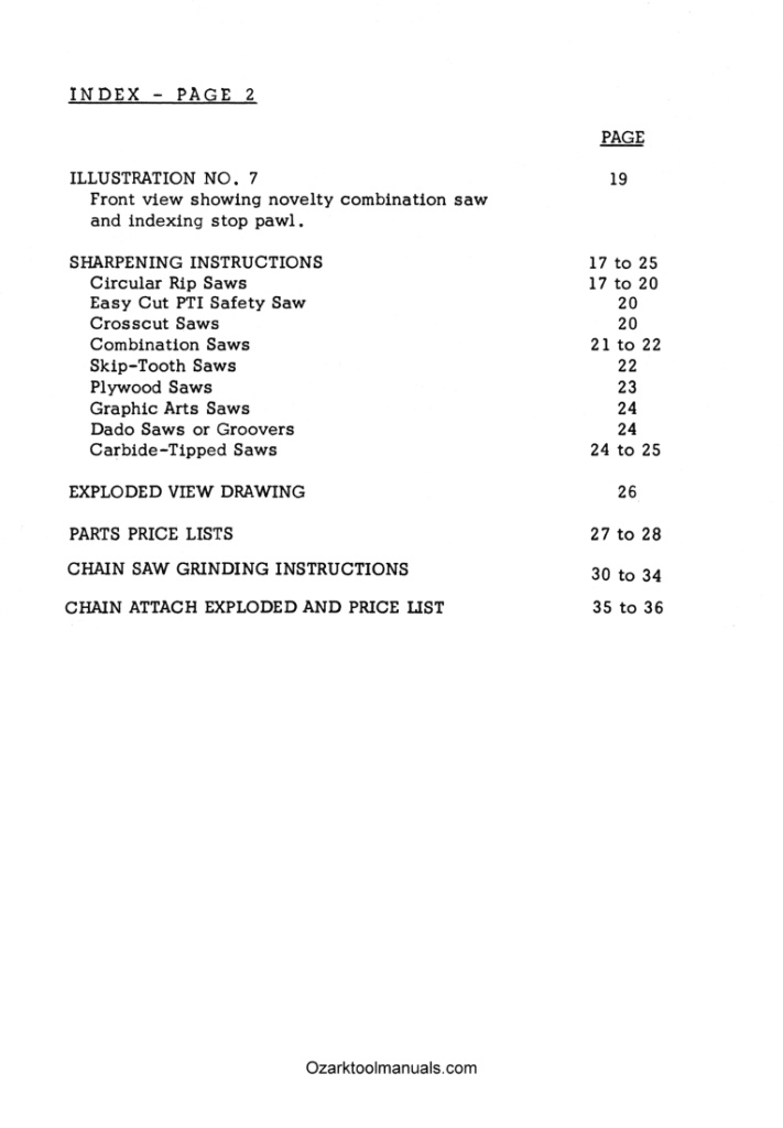FOLEY 360 Circular Saw Grinder Owner Instructions & Parts Manual ...
