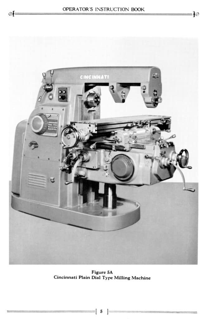 Cincinnati Dial Type Horizontal Vertical Milling Machines Operator's ...