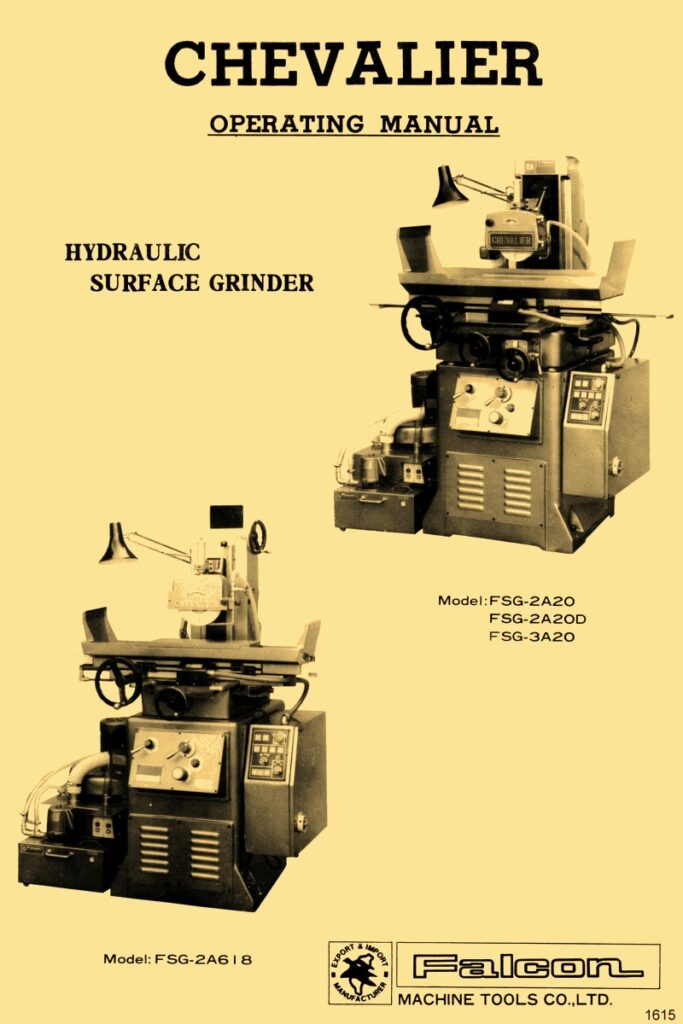 Chevalier FSG-2A618 FSG-2A20 3A20 Surface Grinder Owner Operator ...