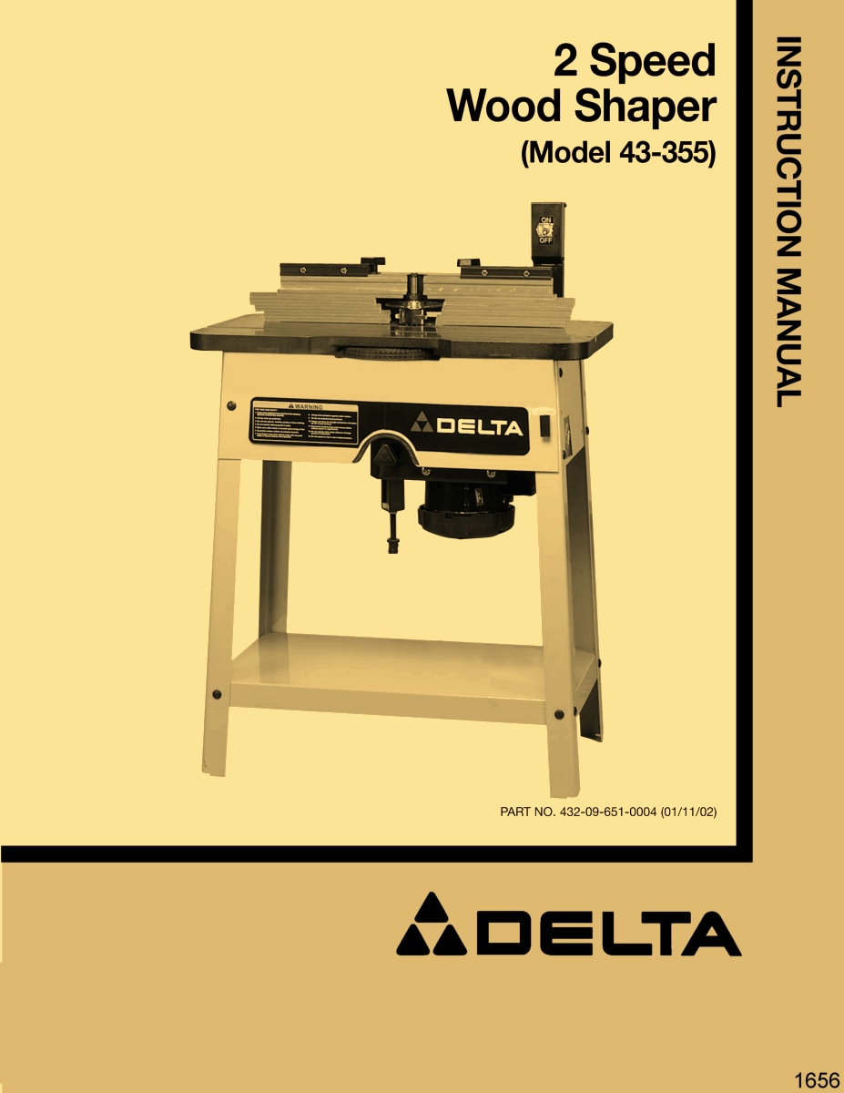 Delta Wood Shaper 43-355 Instruction Owner Service Parts Manual - Ozark ...