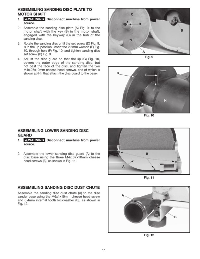 Delta SA180 1" Belt/ 8" Disc Sander Owner Instructions Service Parts ...