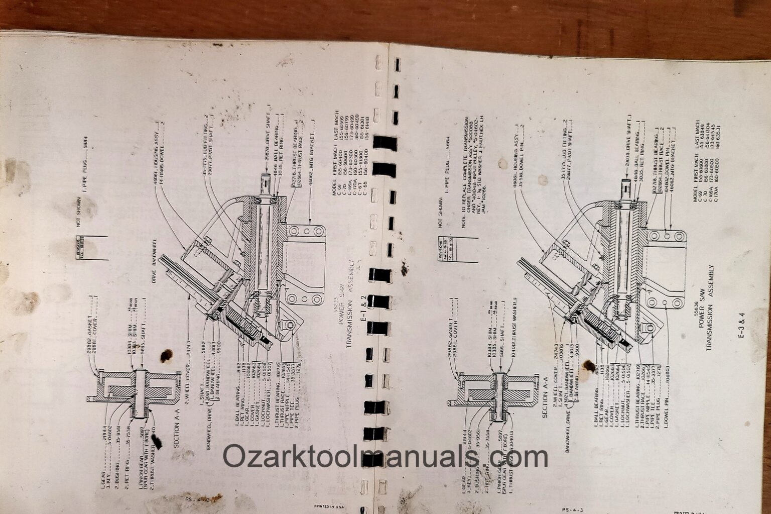 DoAll C-70 12" x 16" Horizontal Band Saw Parts Manual - Ozark Tool ...