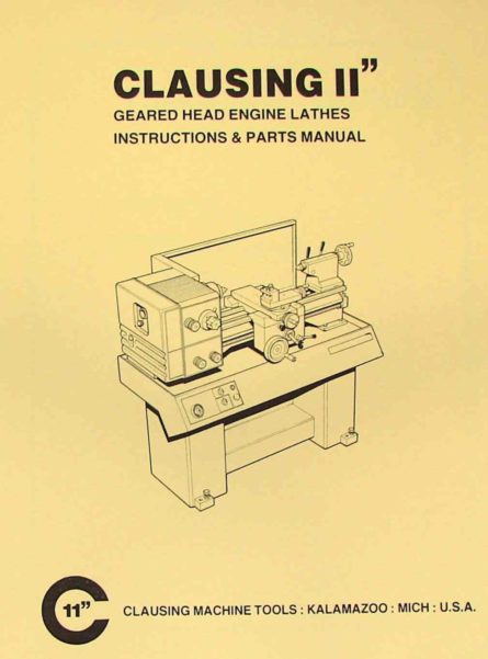Clausing-Colchester - Ozark Tool Manuals & Books