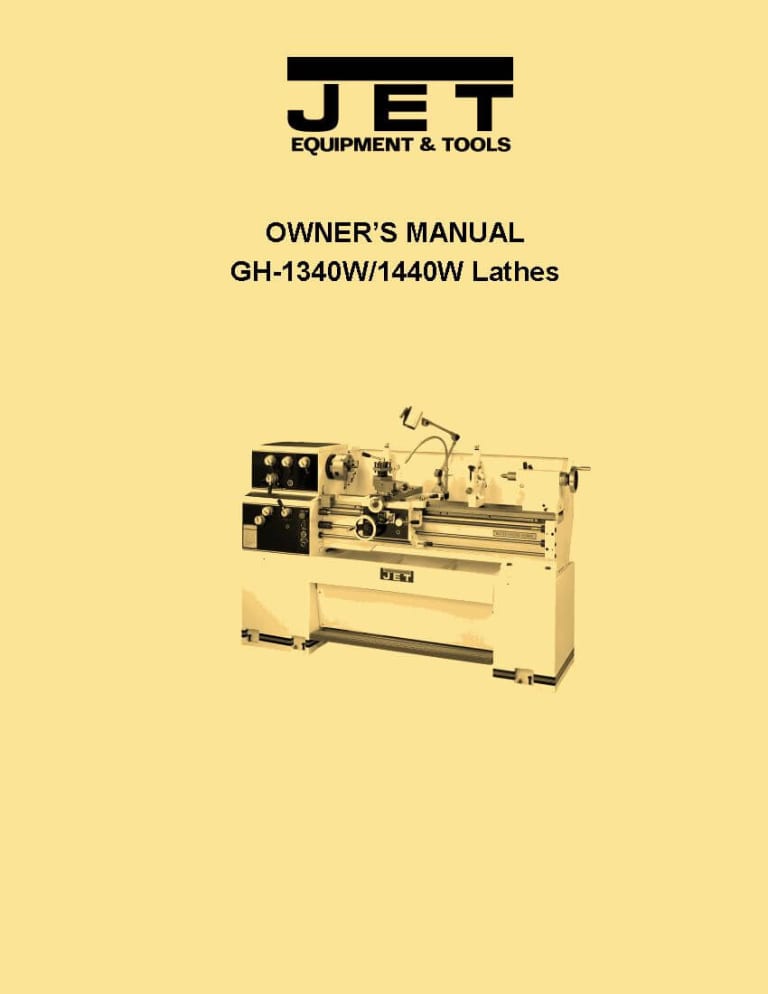 JET 14x40 Metal Lathe Model 1440D Dashin Studturn Instructions Operator ...