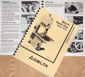DELTA 28-180 Bench Band Saw Instruction & Parts Manual - Ozark Tool ...