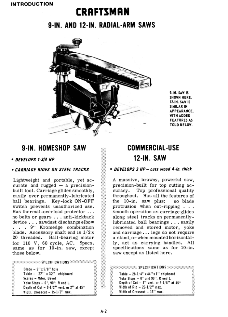CRAFTSMAN KNOW-HOW Book on Radial Arm Saws Owner's Manual - Ozark Tool ...