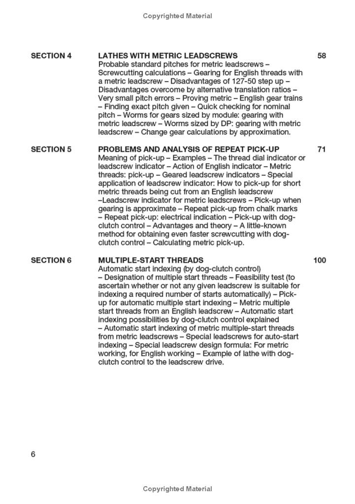 Screwcutting in the Lathe for Home Machinists: Reference Handbook for ...